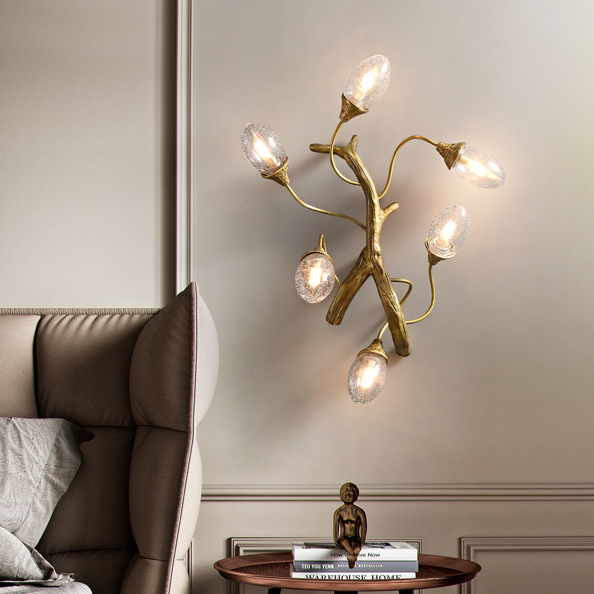 Modern glass wall lights Fixture With Tree Branches Shape